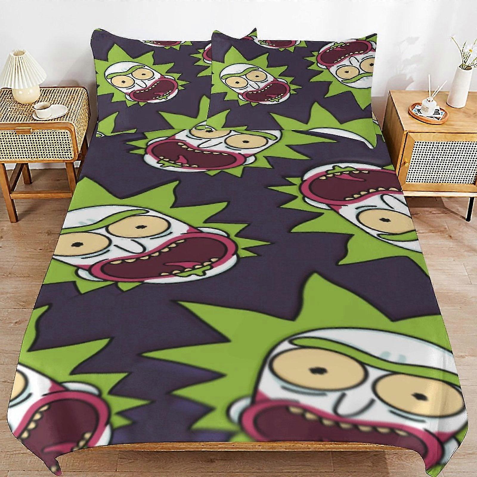 o5578 Bed Sheets Rick and Morty Bedding Sets Cute Bed Cover Anime ...
