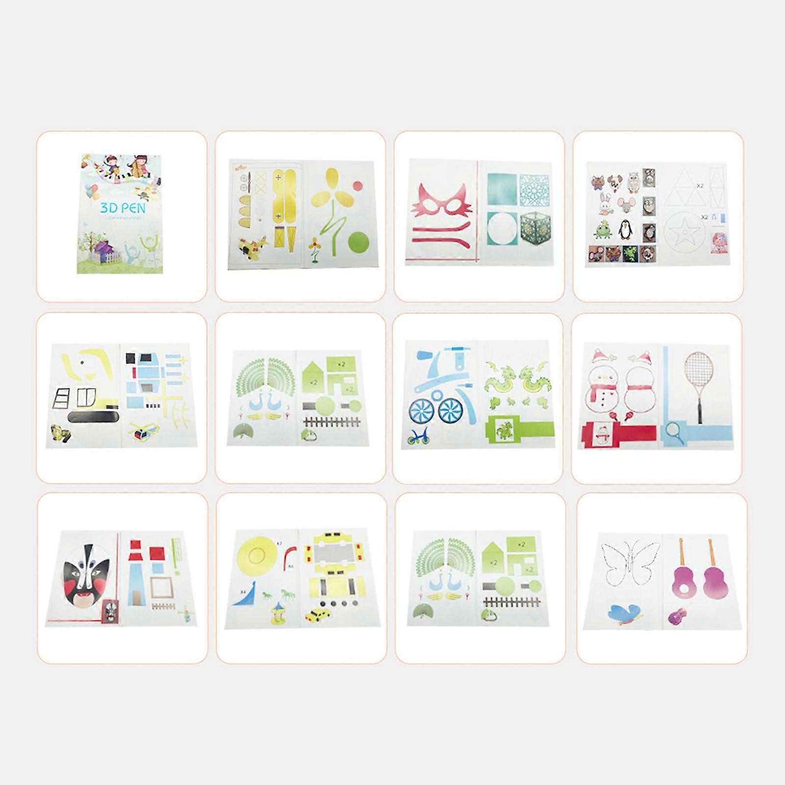 3D pero šablona kniha pro 3D tisk Šablony pro kreslení perem 40 ...