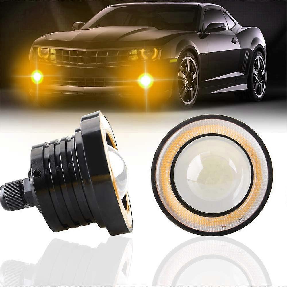 2PCS Super Bright 3" Universal Projector LED Fog Lights 12V 10W Amber ...
