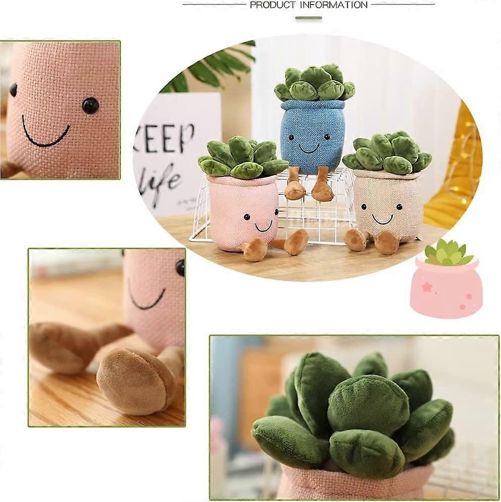 9.8" plush succulent potted plant, fun Christmas plush succulent plant ...