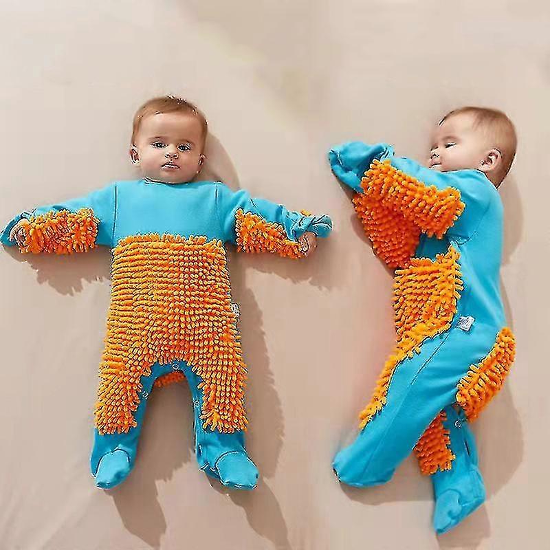 Baby Boys Girls Cleaning Mop Romper Baby Mop Clothes Long Sleeve ...