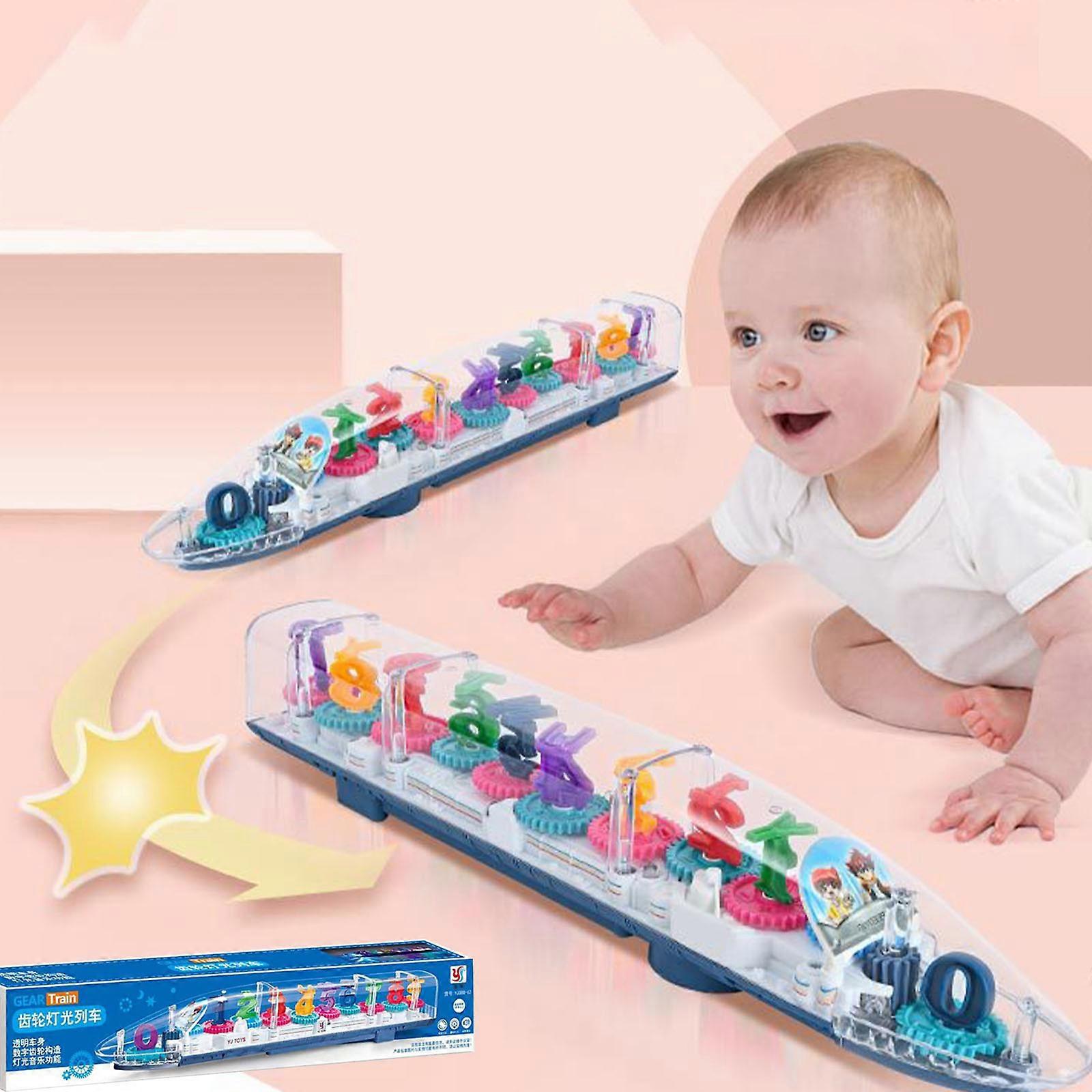 Transparent Gear Toy Car Music Luminous Gear Train Children Boys Toys ...