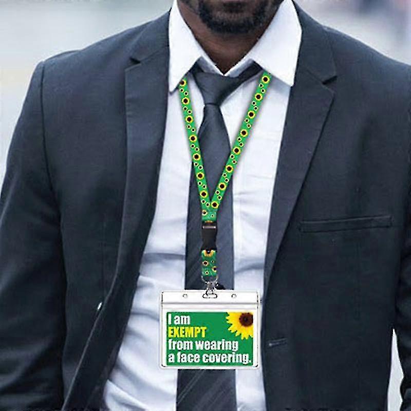 Face Covering Exemption Hidden Disabilities Pvc Card Sunflower Lanyard ...