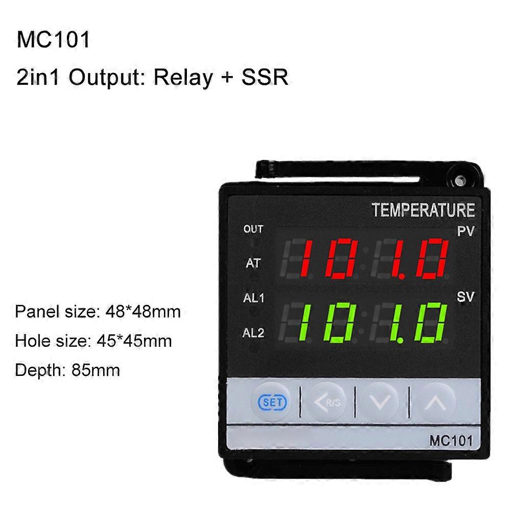 2in1 Relay + SSR Output PID Thermostat / 85~265VAC Temperature Controller Meter Indicator for ...