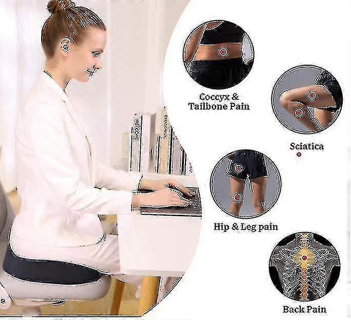 Memory Foam Seat Cushion For Office Chair, Non-slip Orthopedic Comfy ...
