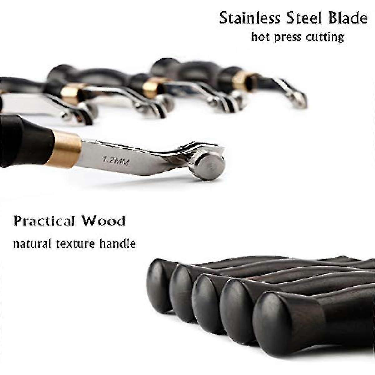 Adjustable Leather Edger Creaser Wooden Handle Stainless Steel ...