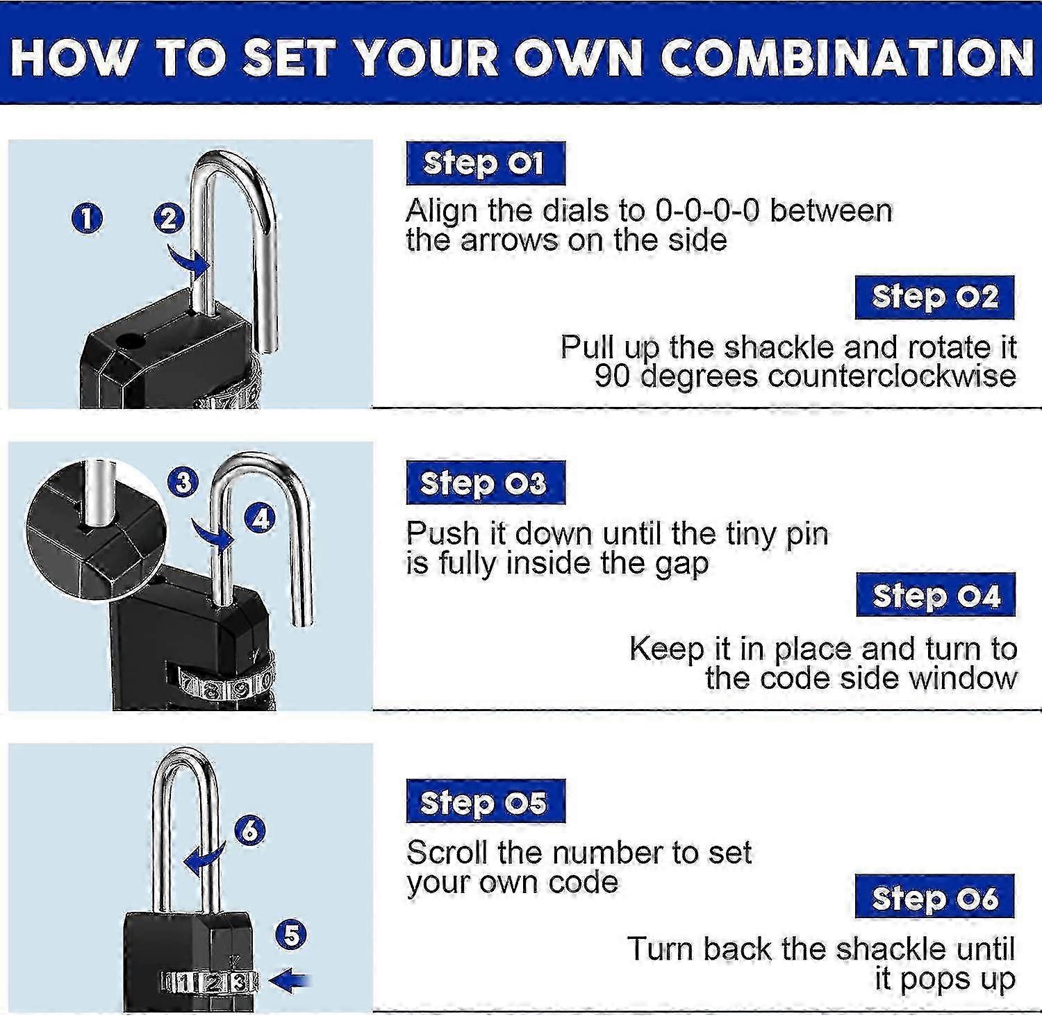 50 Pieces Small Combination Lock 3 Digit Combination Lock Small Padlock ...