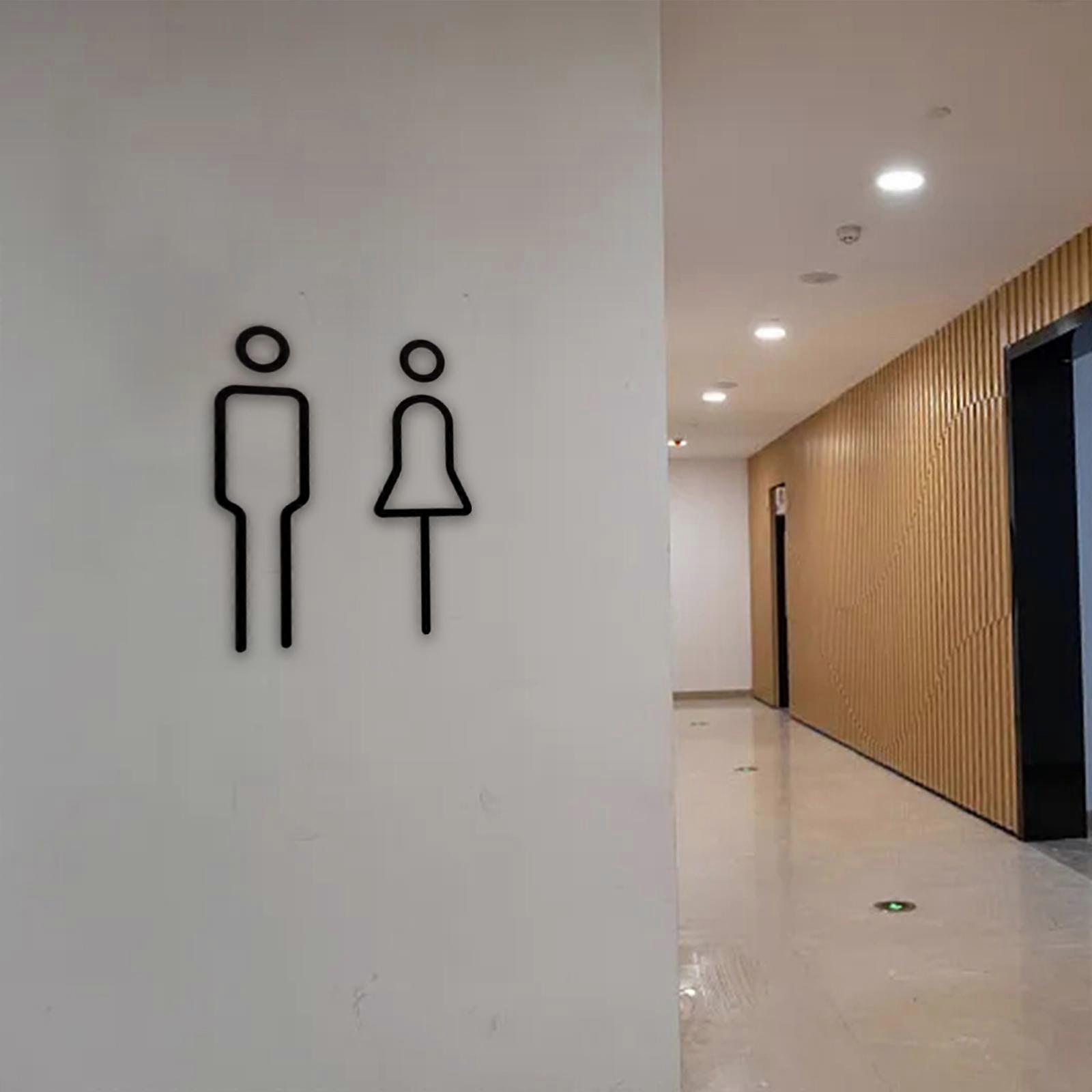 Male Female Toilet Sign 3D Restroom Signage Loo Indicator Plaque ...
