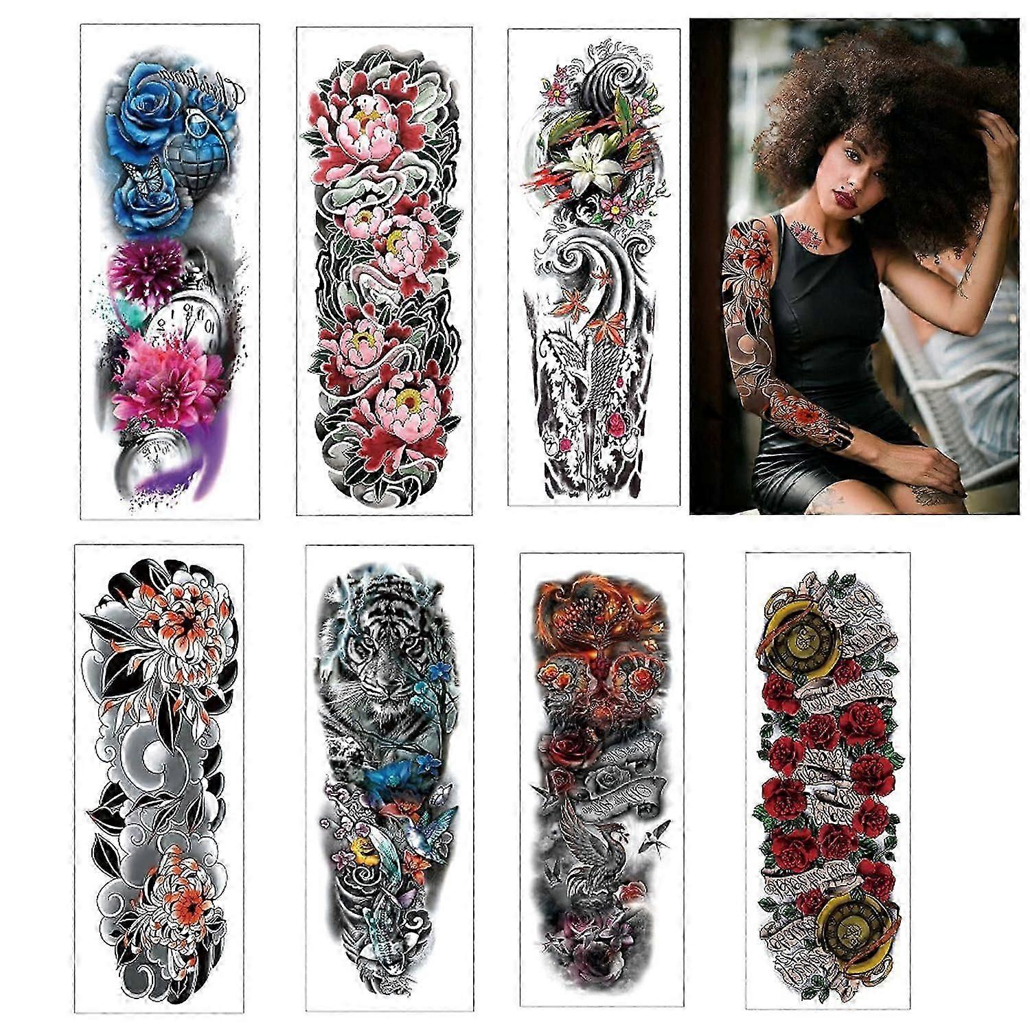 Temporary Sleeve Tattoo for Women ,Full Arm Leg Temporary Tattoo ...