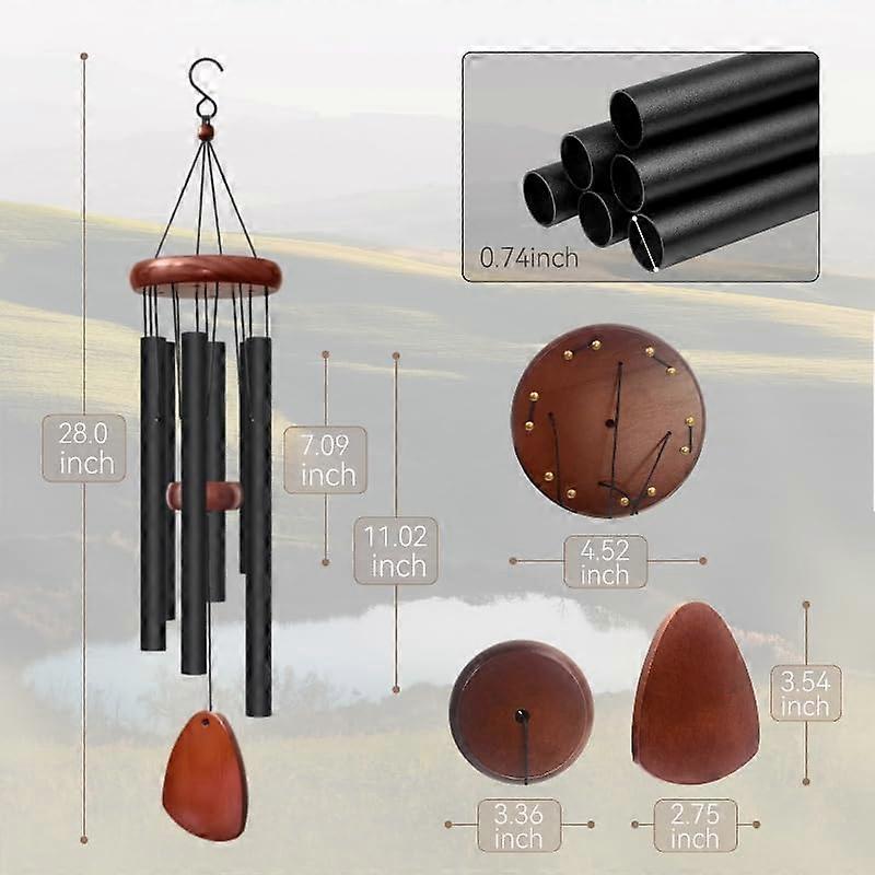28 'Wind bells for outdoors. Deep -tone beautiful wind 6 aluminum tube ...