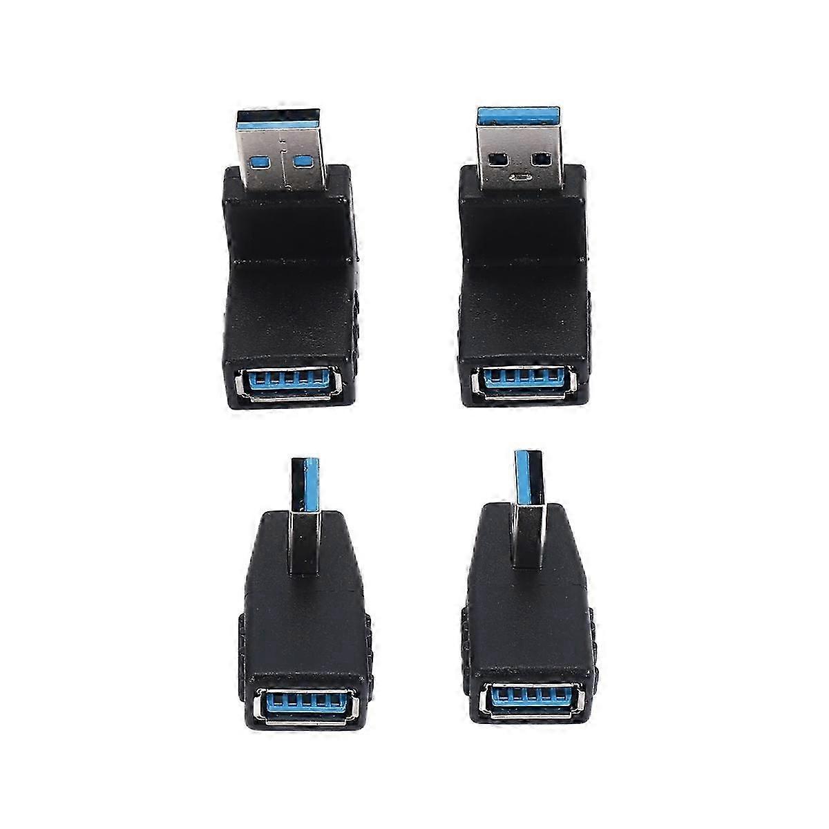4PCS USB 3.0 Adapter Couplers 90 Degree Male to Female USB Connector ...