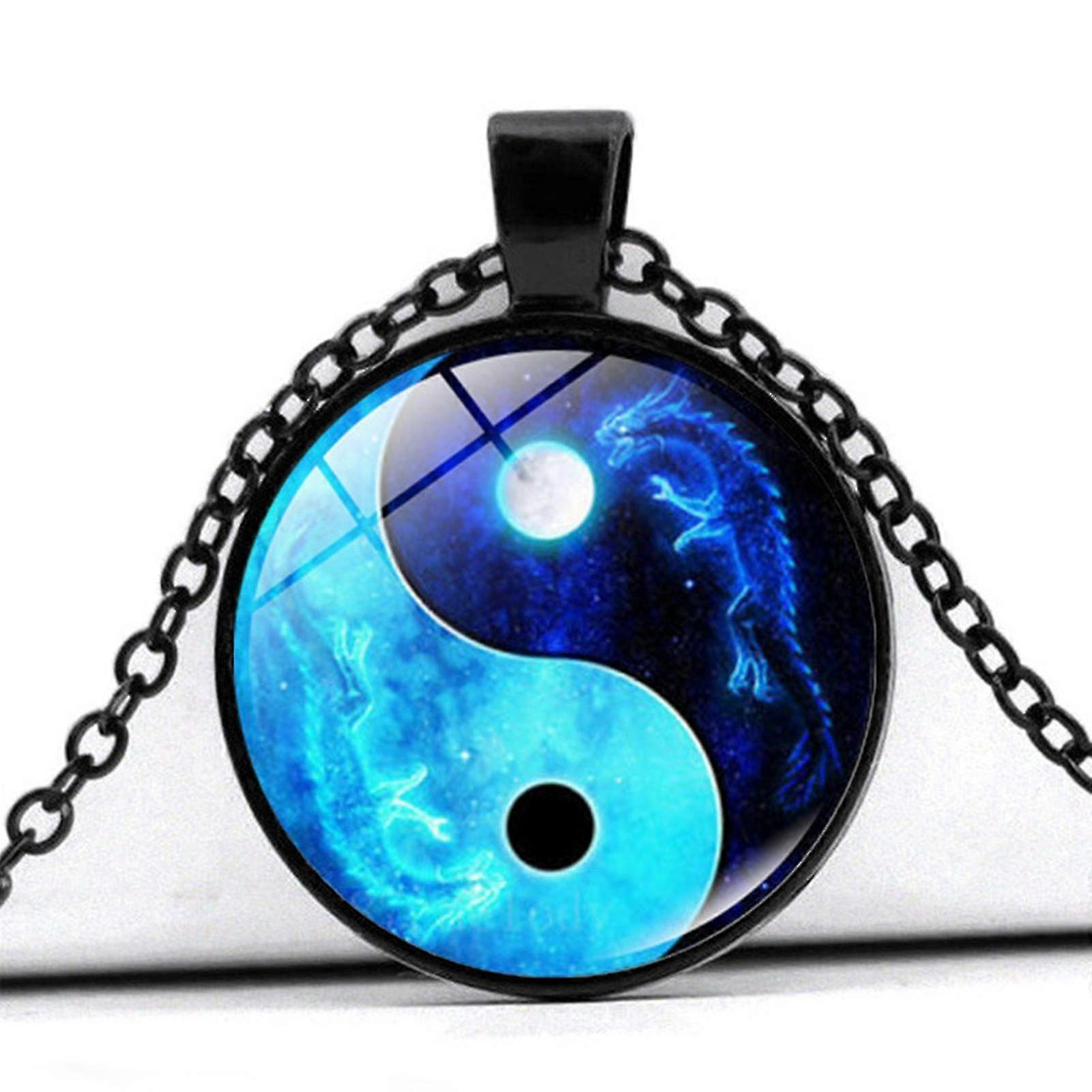 Necklace Blue Tai Chi Pendant Necklace Friendship Tai Chi Neck Chain ...