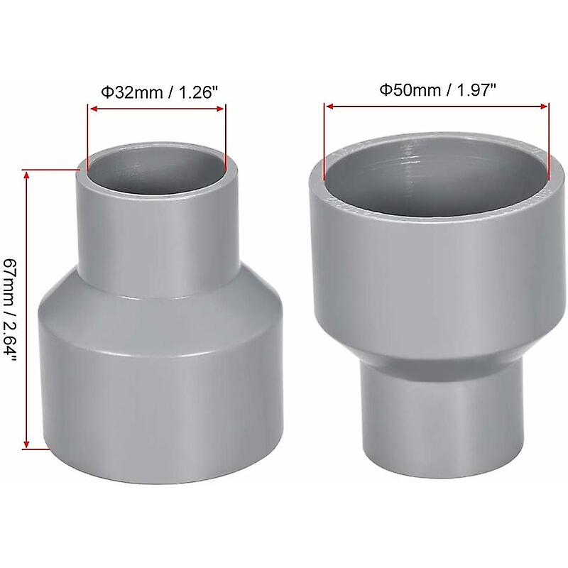 50mm x 32mm PVC Pipe Reducer Fitting Coupling Hub Coupling DWV Gray ...