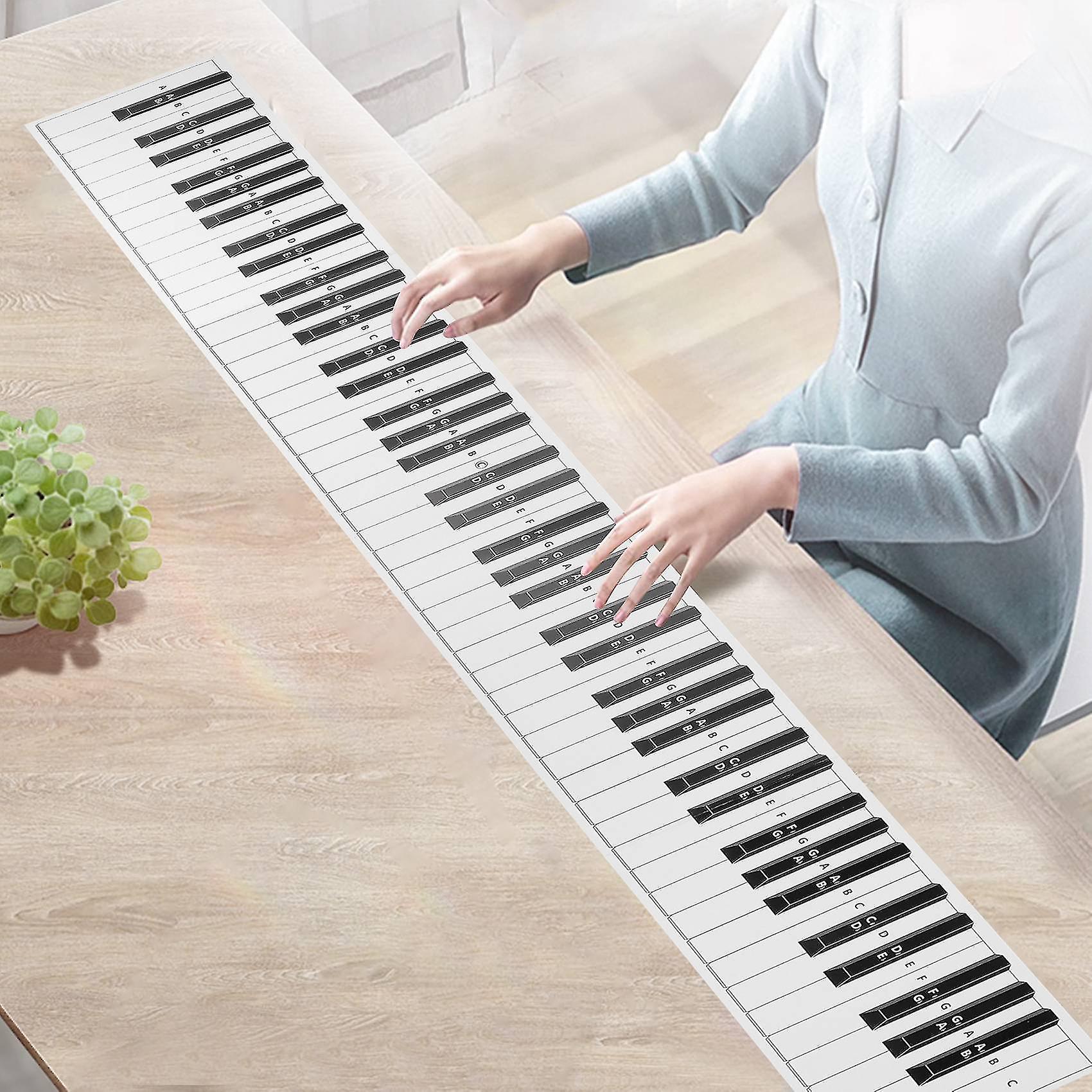 88 Key Practice Keyboard Piano & Note Chart For Behind The Piano Keys ...
