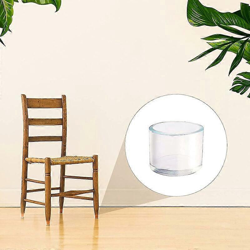 32pcs Clear Plastic Round Chair Leg Caps 25mm Suitable for Round Table ...