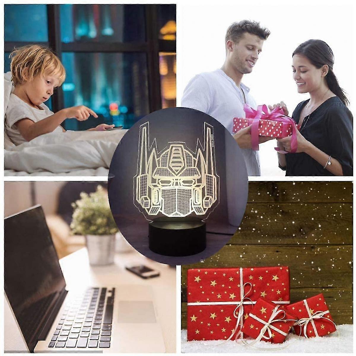 Transformers 3D Night Light, Optimus Prime 7 Colors LED Table Lamp ...