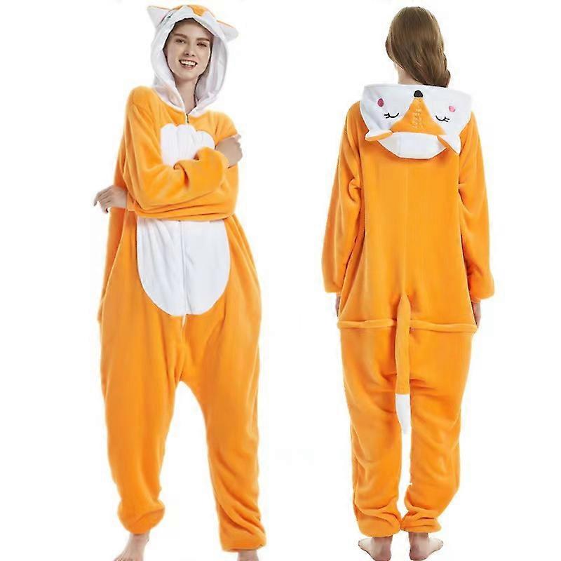 Fox Costume Animal Full Body Pajamas Halloween Carnival One-piece ...