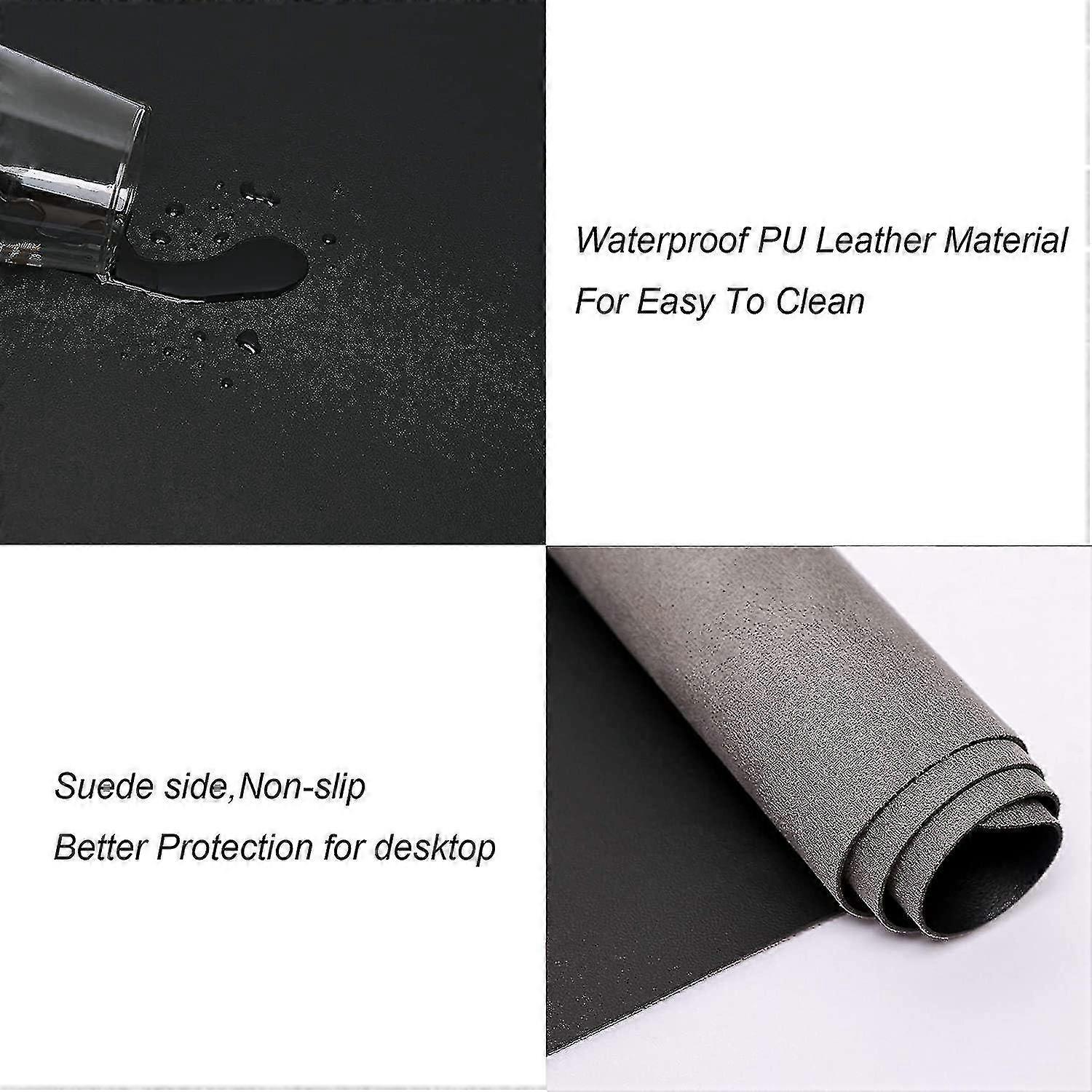 Desk Pad Office Writing Mat Pad with Edge Protection Non-Slip Leather ...