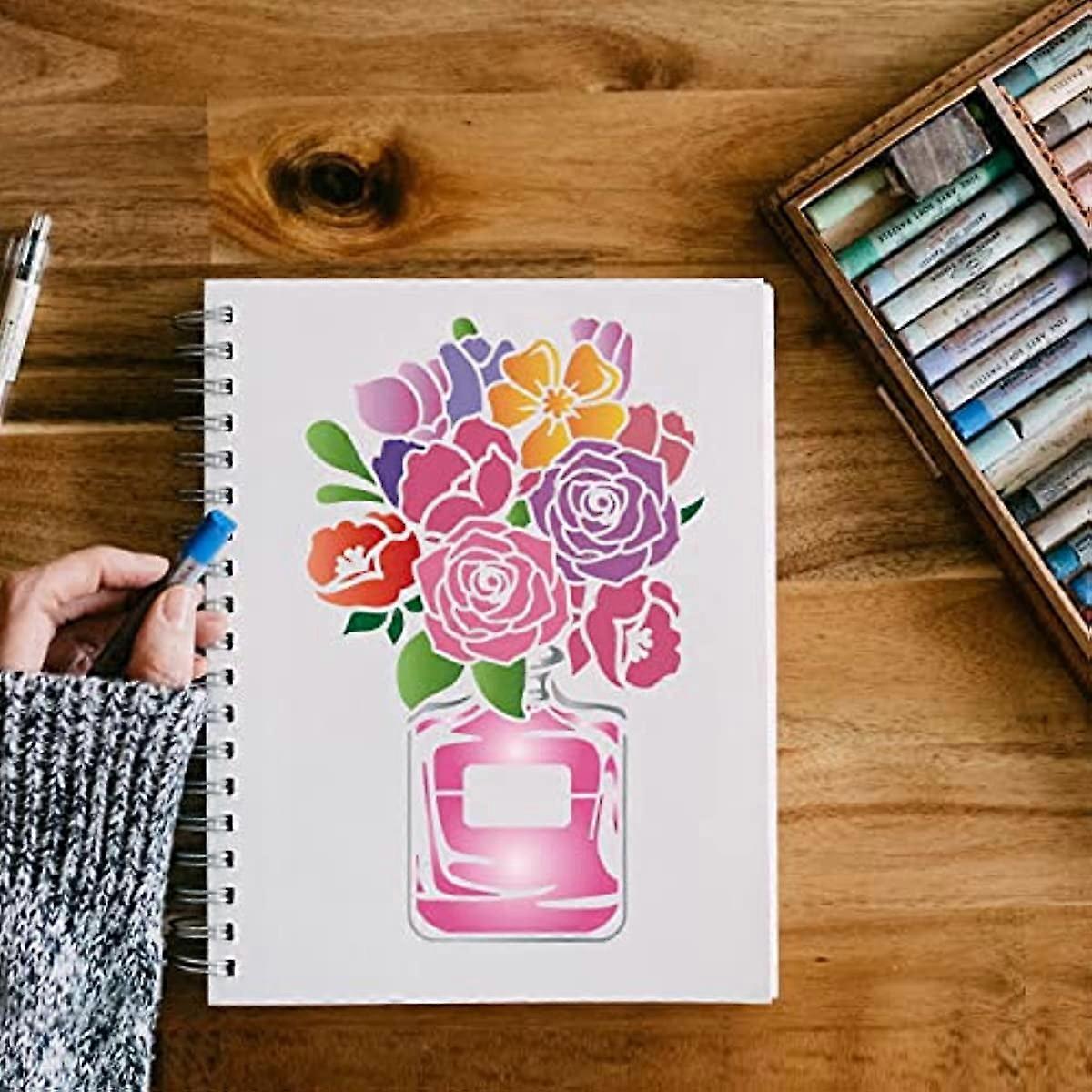 Flower Vase Stencil Stencils Floral Flower Painting Stencil Plastic ...