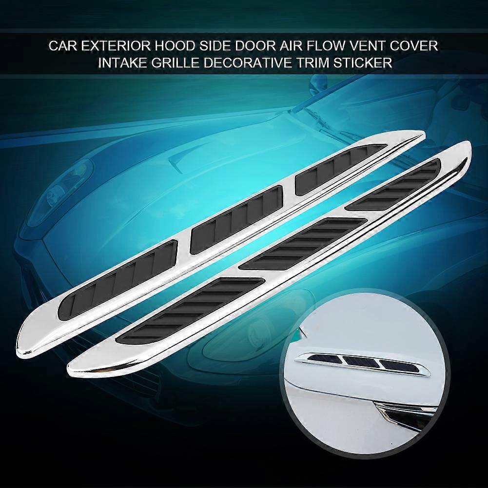 2pcs Car Exterior Hood Side Door Air Flow Vent Cover Intake Grille ...