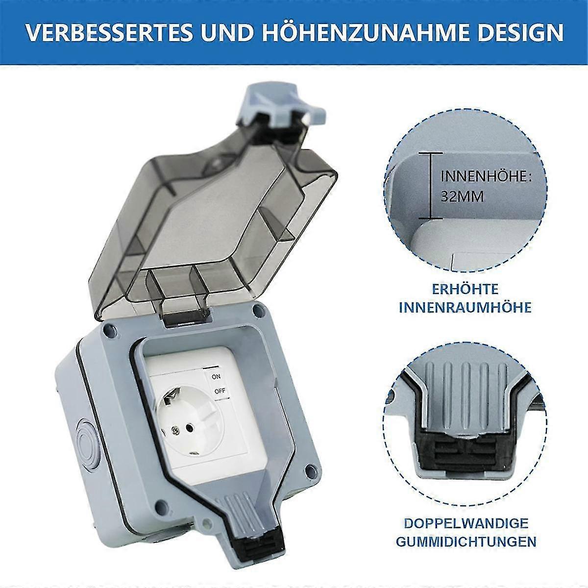 Outdoor Socket Waterproof Socket 1-way Outdoor Socket Ip66 With Switch ...