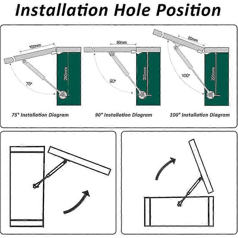 Gas Springs 200N/20kg Hydraulic Spring Hinges Gas Dampers with Screws ...