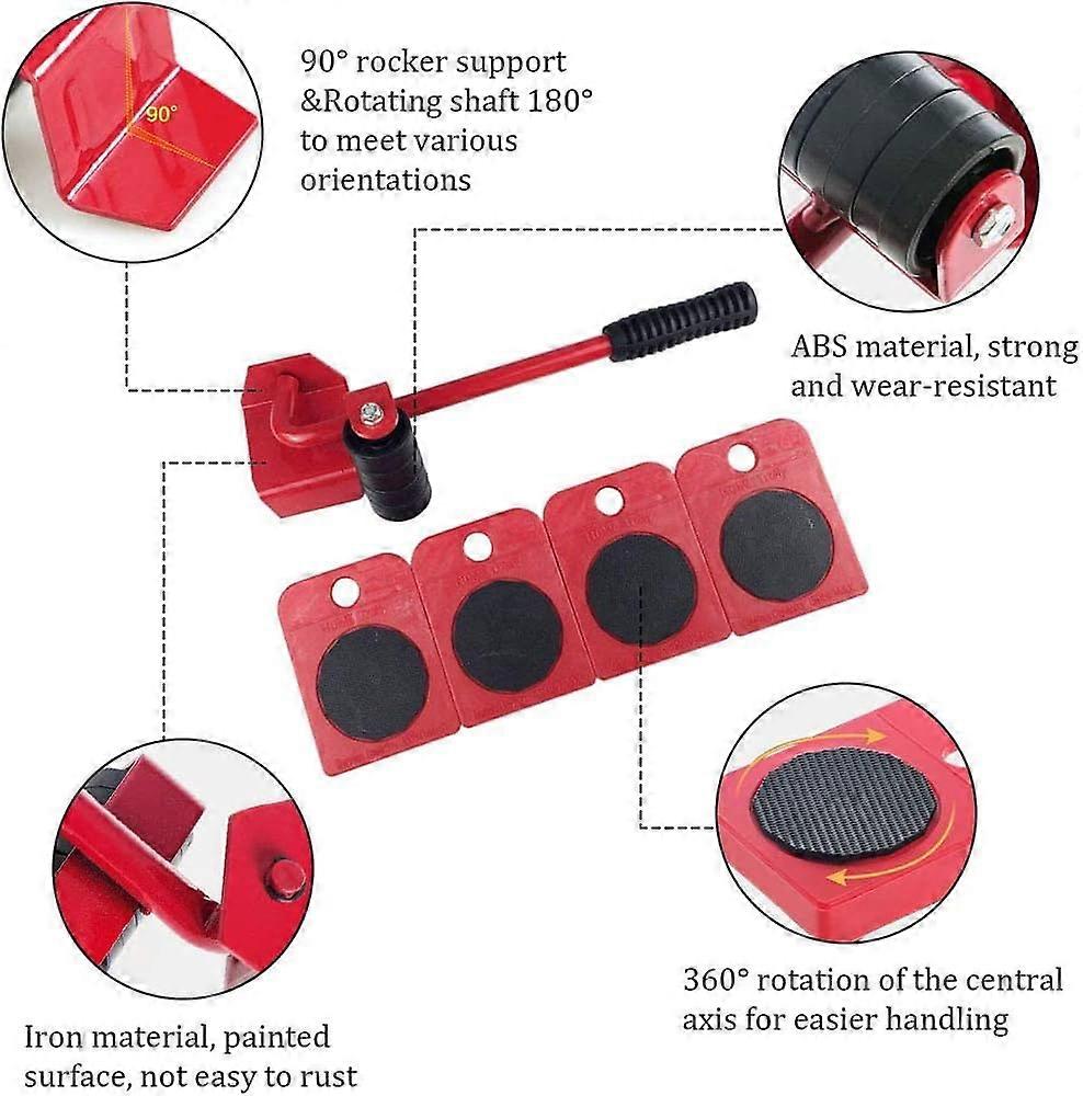 5 Piece Heavy Furniture Lifting Tool Set - Max Load: 150kg | Fruugo UK