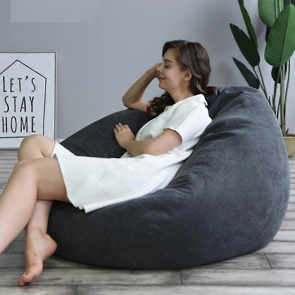 Housse de sac de haricots grand coton lin pouf paresseux fauteuil ...