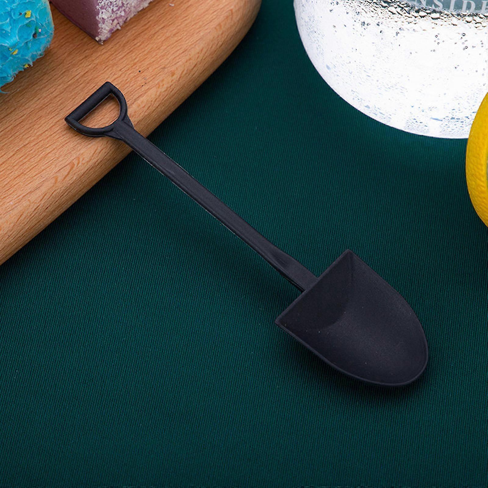 100 Pcs Plastic Ice Cream Spoons Mini Dessert Shovels Pudding Yogurt Spoons Shovel Shape Spoons ...