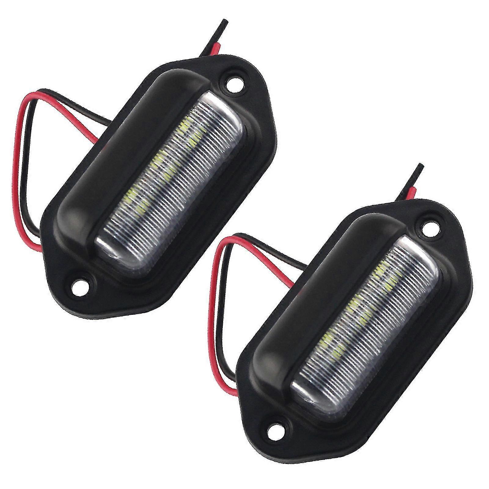 2pcs Led License Plate Lights Assembly 4500k 12-24v For Car Truck Boat ...