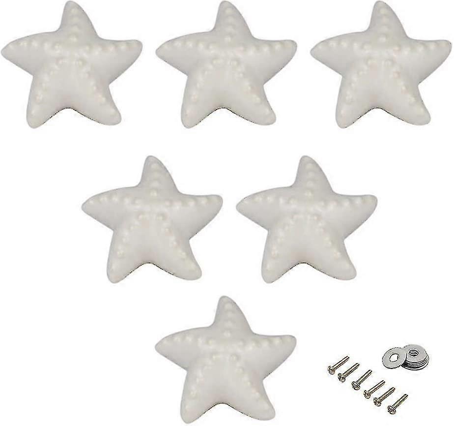6 Pack Ceramic Cabinet Handles Dresser Knobs Drawer Pulls For Kid's Room Door Handles Cupboard ...