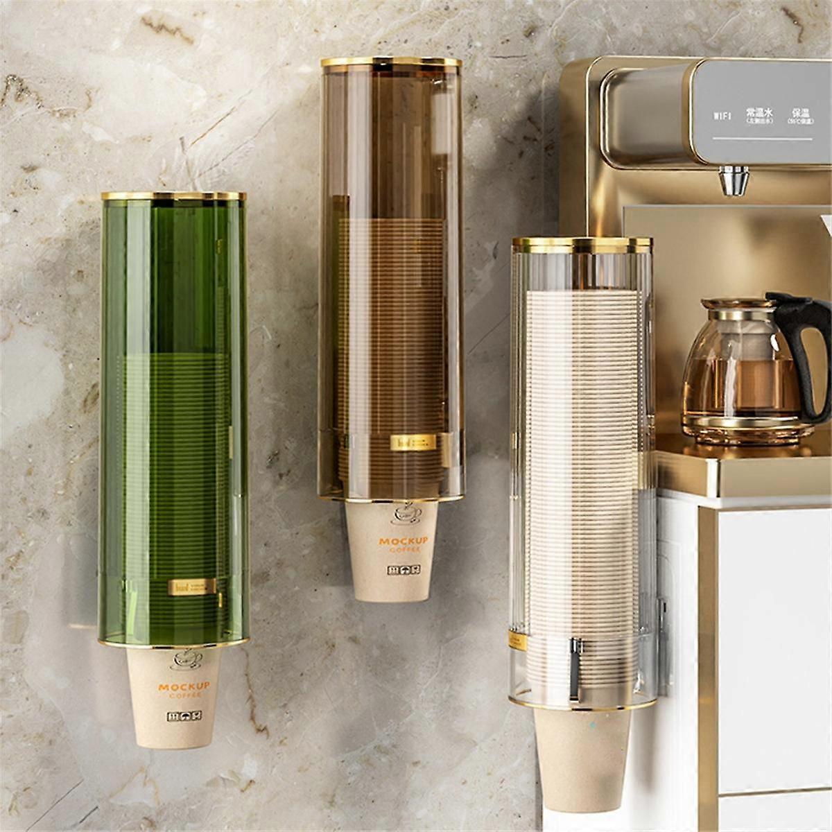 Disposable Cup Storage Rack, Cup Dispenser, Wall-Mounted Paper Cup ...