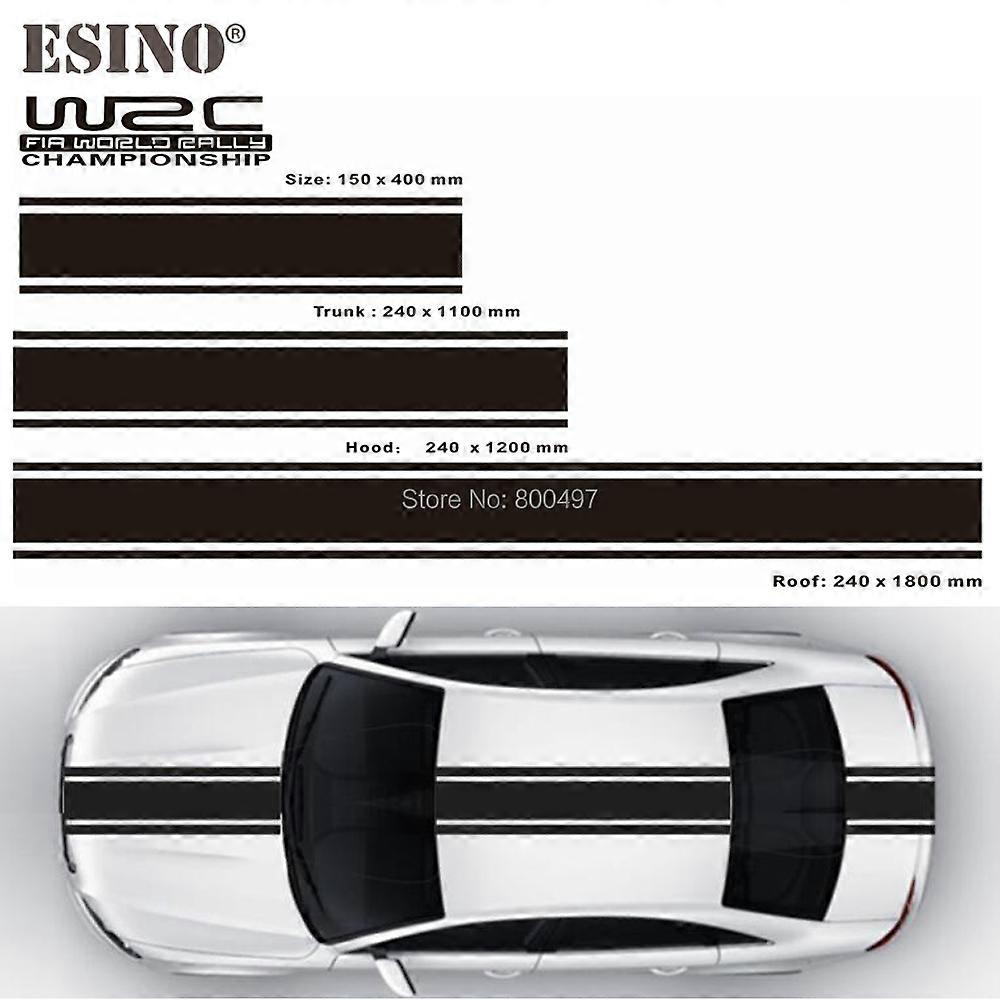 New WRC FIA World Rally Championship Stripe Set Car Hood Roof Trunk ...