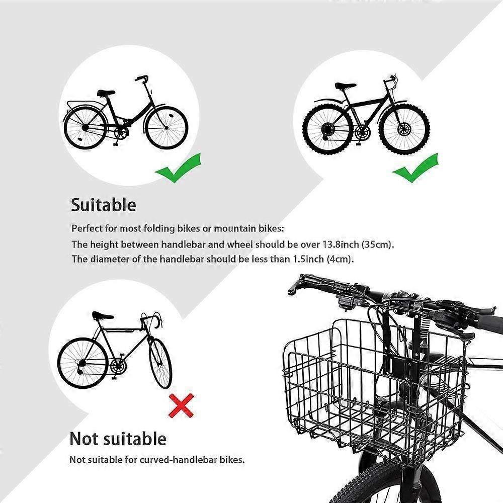 Bicycle Front Basket - Foldable & Detachable Metal Mesh Quick Release ...