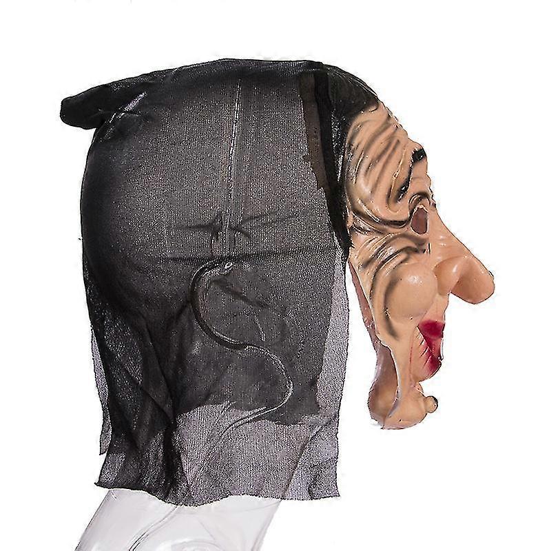 Witch MASK Black Latex Mask Fancy Dress Party Prop ugly witch Head ...