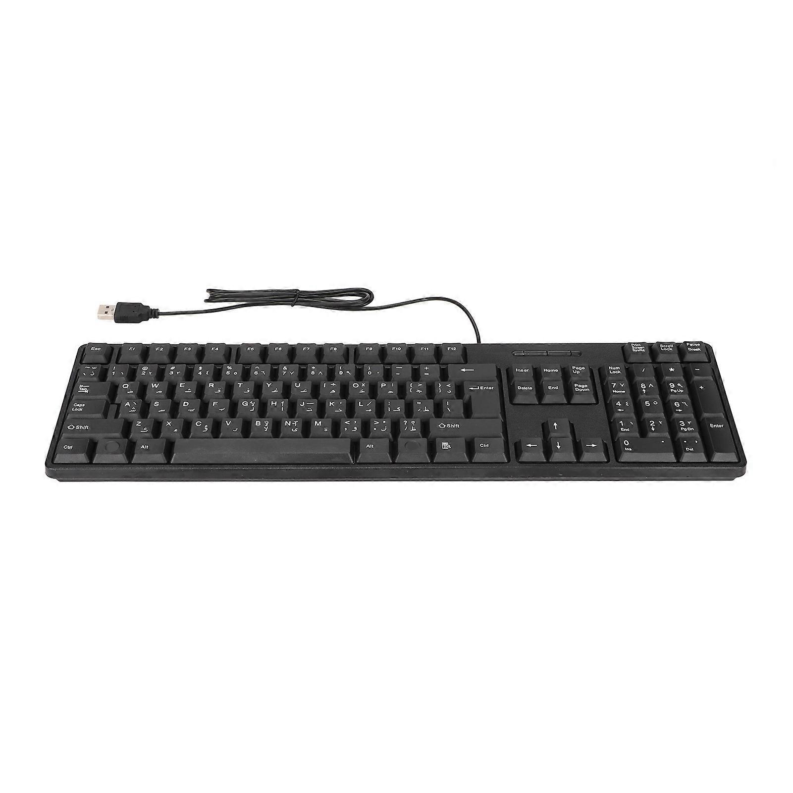 Arabic Keyboard 104 Keys USB Interface Wired Design Black ABS Material ...