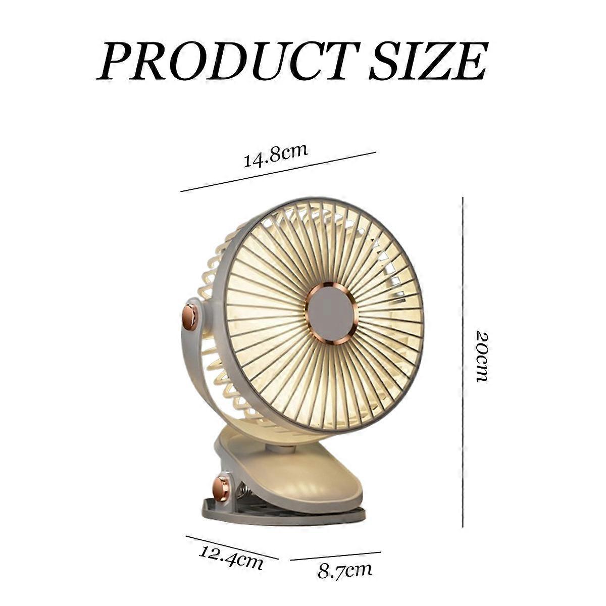 Rechargeable Clip-On Hanging Desk Air Conditioning Fan, 360° Rotate ...
