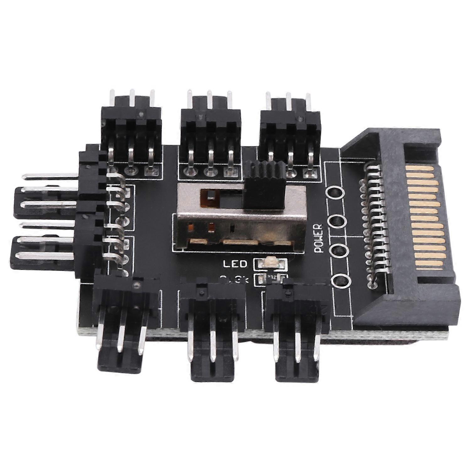 Multi Way Splitter Cooler Cooling Fan Hub PC Computer SATA 1 to 8 3pin ...