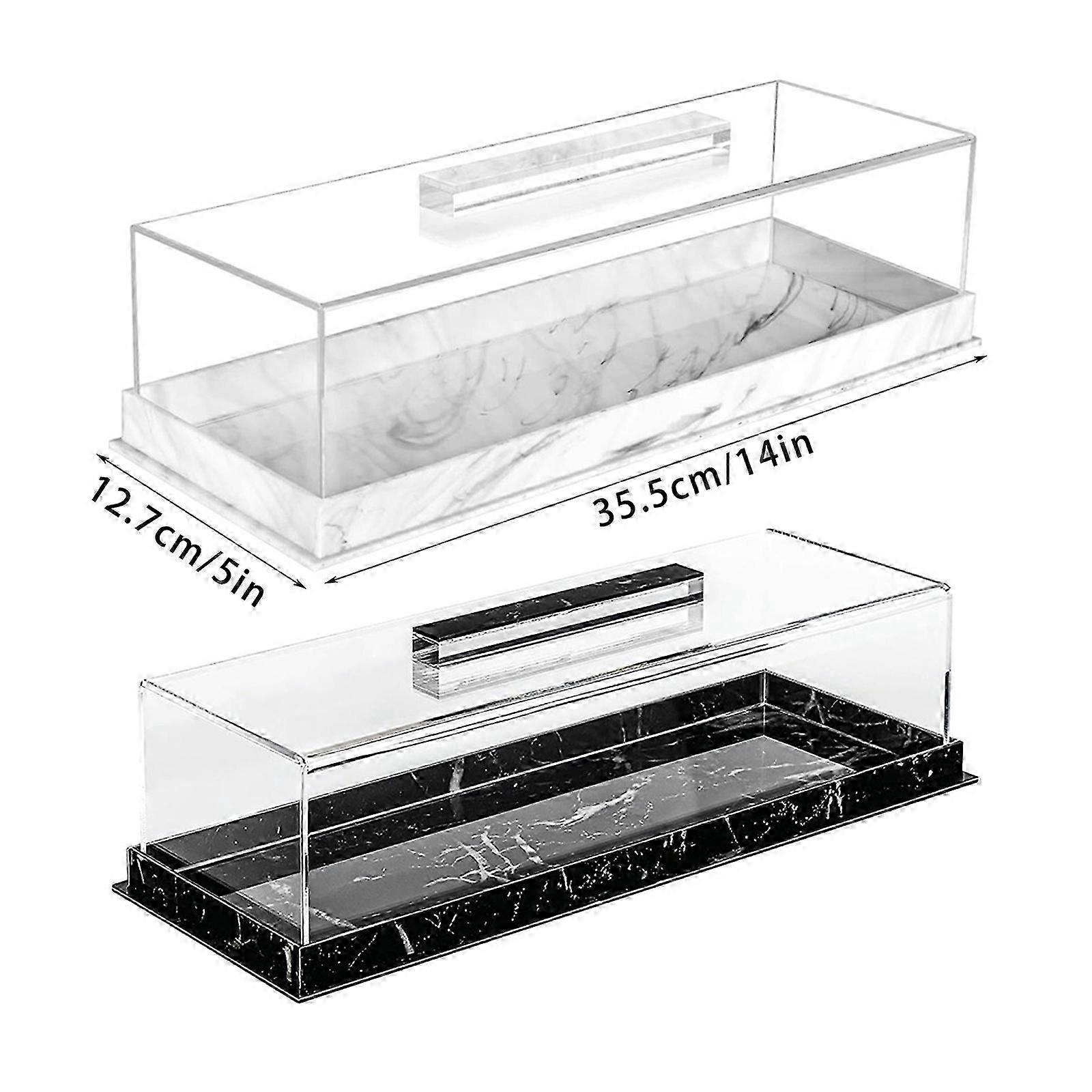 Acrylic Rectangular Cake Display Container Fashion Cake Tray with Cover ...
