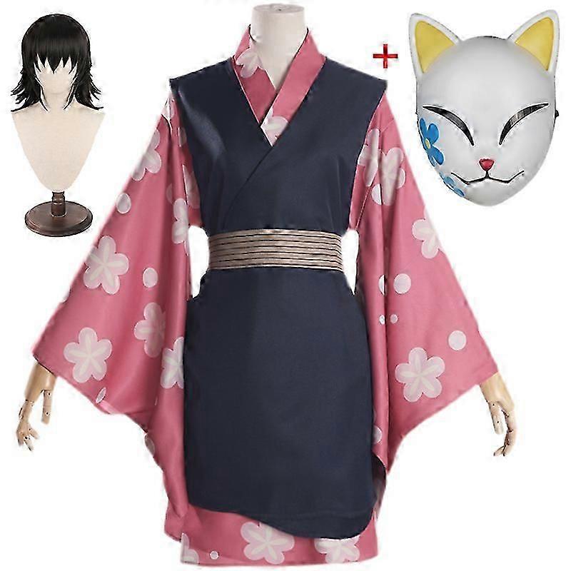 Anime Demon Slayer Kimetsu No Yaiba Makomo Kimono Full Set Cosplay ...