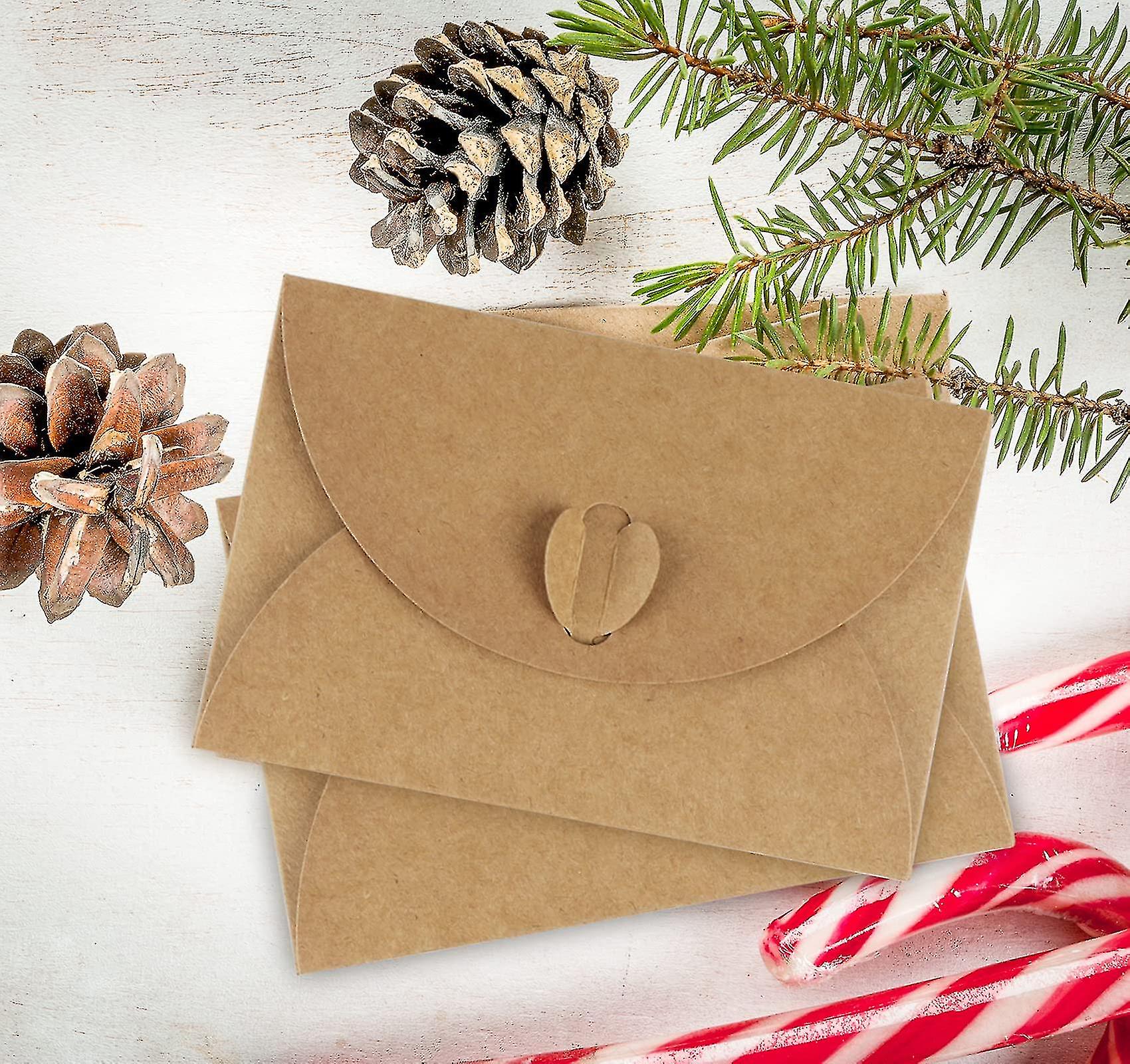 100 Kraft Paper Envelopes With 100 Blank Paper Cards, Mini Envelopes ...