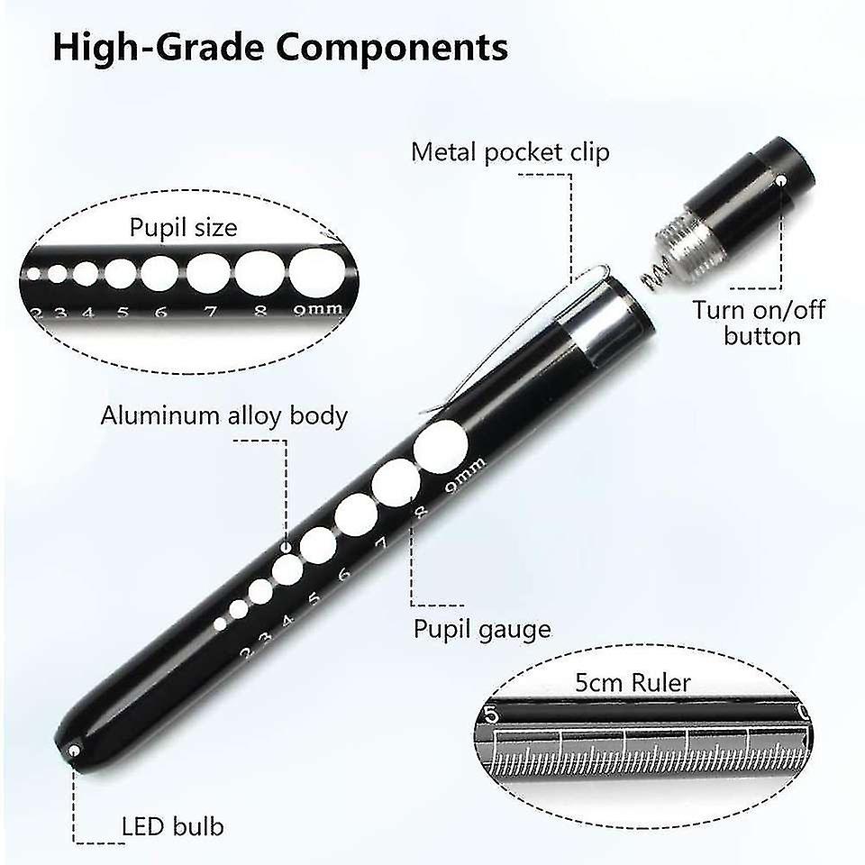 Pen Light, Medical Flashlight With Pupil Indicator For Medical Nursing ...