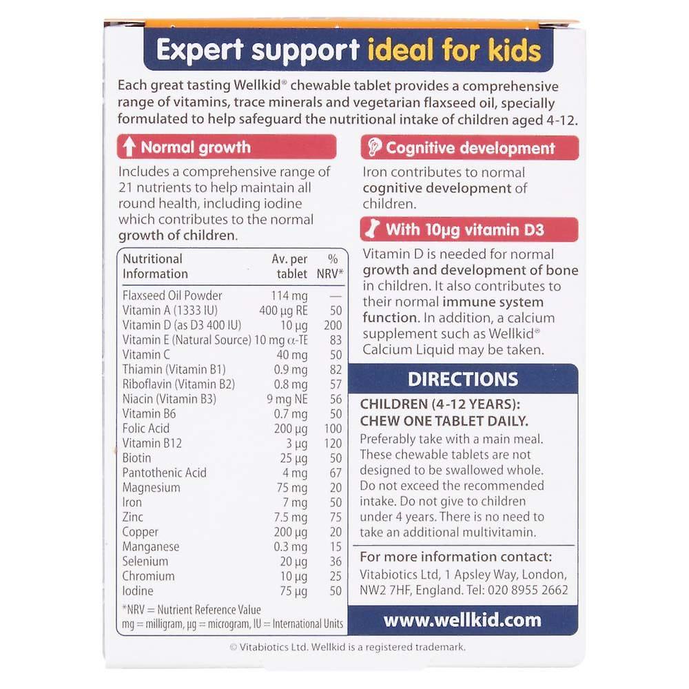 Vitabiotics Wellkid Multi-Vitamin Smart Chewable - 30 Tablets | Fruugo US