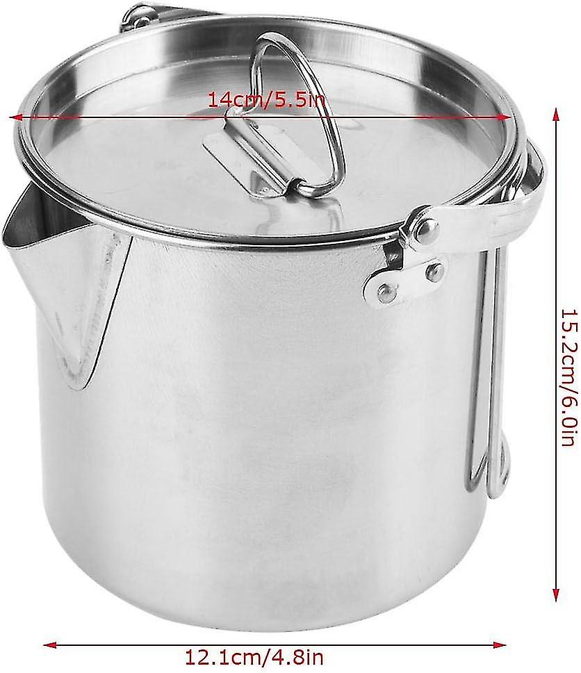 Camping Pot 1.2 L Foldable Camping Cattle Made Of Stainless Steel With ...