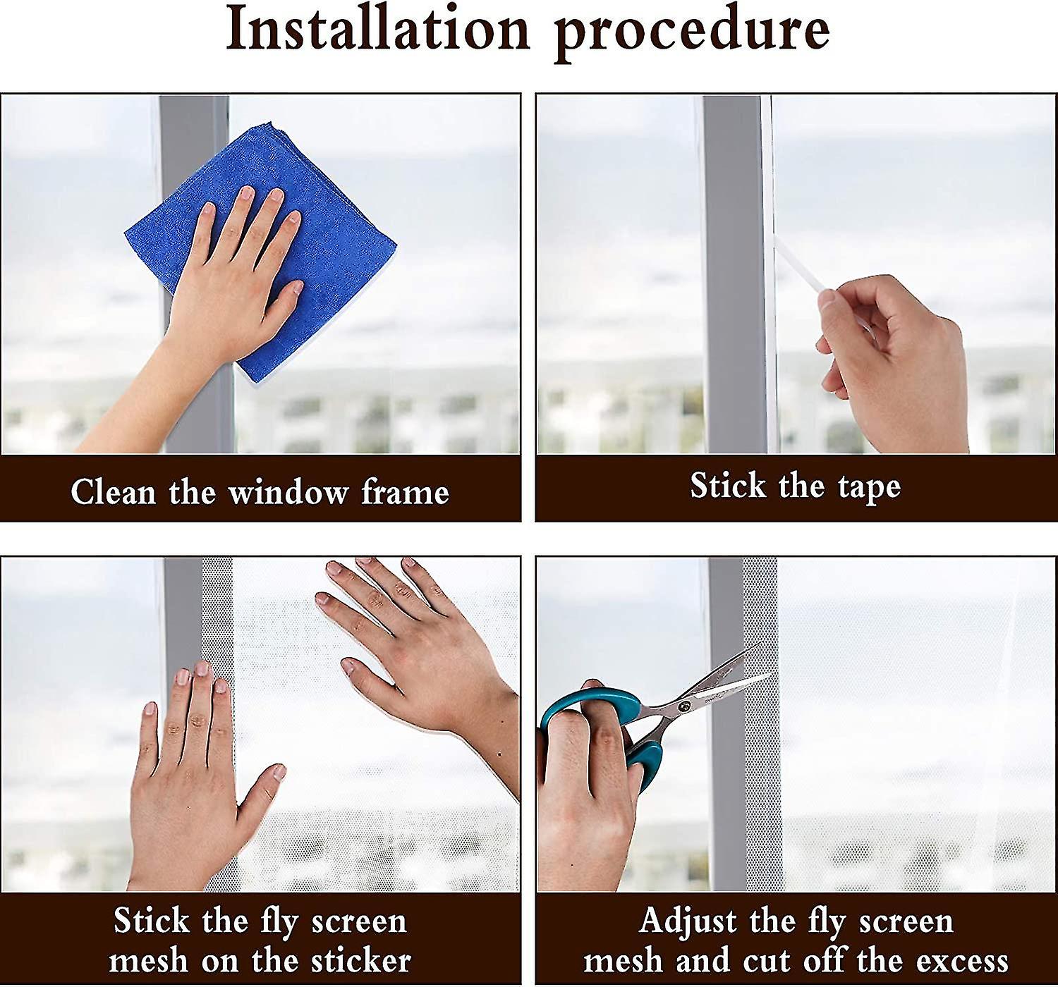 6 Pieces Fly Screen Window, White Window Screen Mosquito Netting With 6 ...