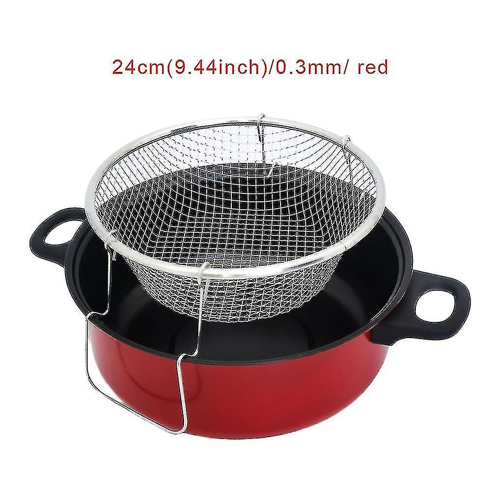 Home Deep Fry Pot With Lid Stainless Steel Fries Fryer Nonstick Pots ...