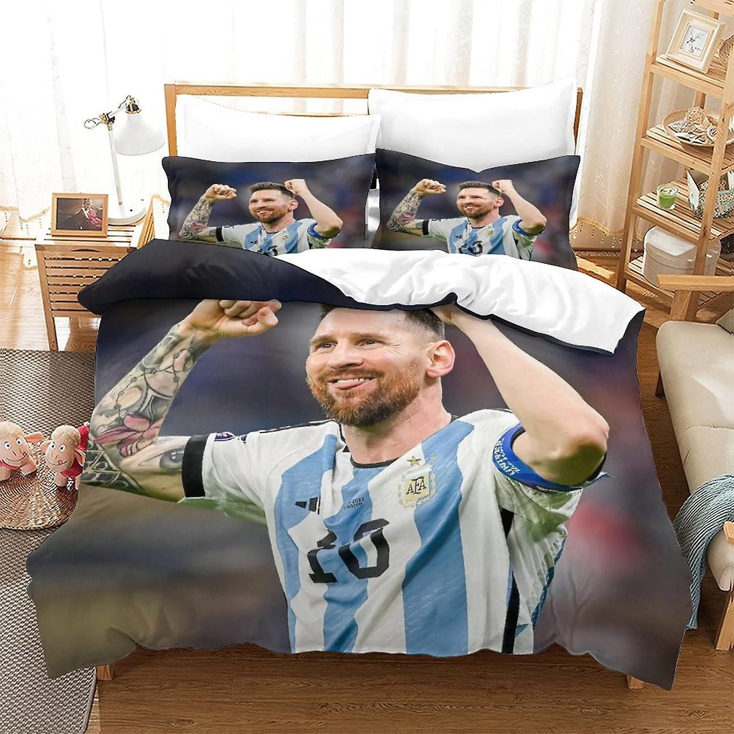 Lionel Messi Duvet Cover World Cup Football Superstar World Cup Trophy ...