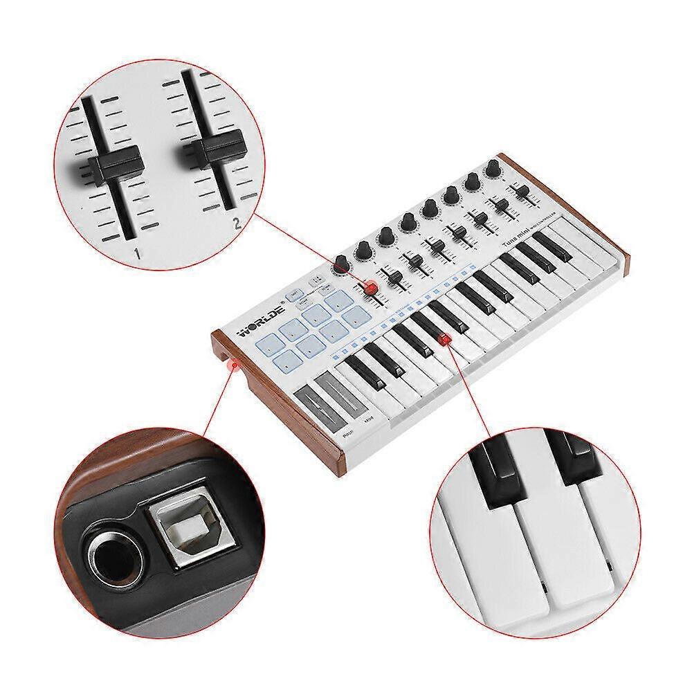 Worlde Tuna Mini Usb Midi Keyboard Controller - Ultra-portable 25 Keys ...