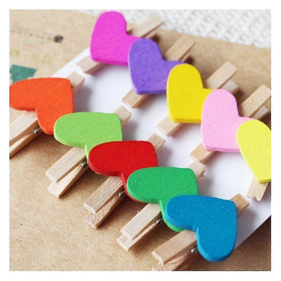 50pcs Mixed Colours Mini Wooden Peg Photo Paper Peg Craft Clips SENZHE ...