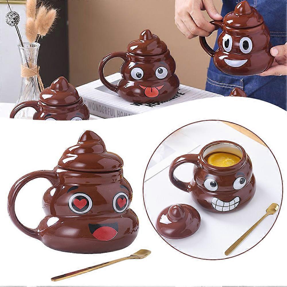 Naughty Prank Poop Ceramics Mug Multi-Purpose Water Drinking Cup for ...